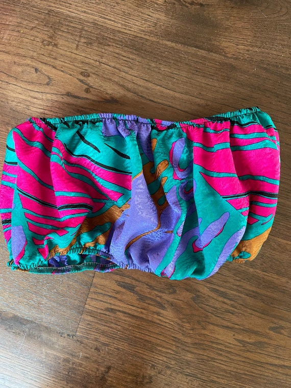 80s upcycled Tube Top vibrant 80s print Tropical top … - Gem