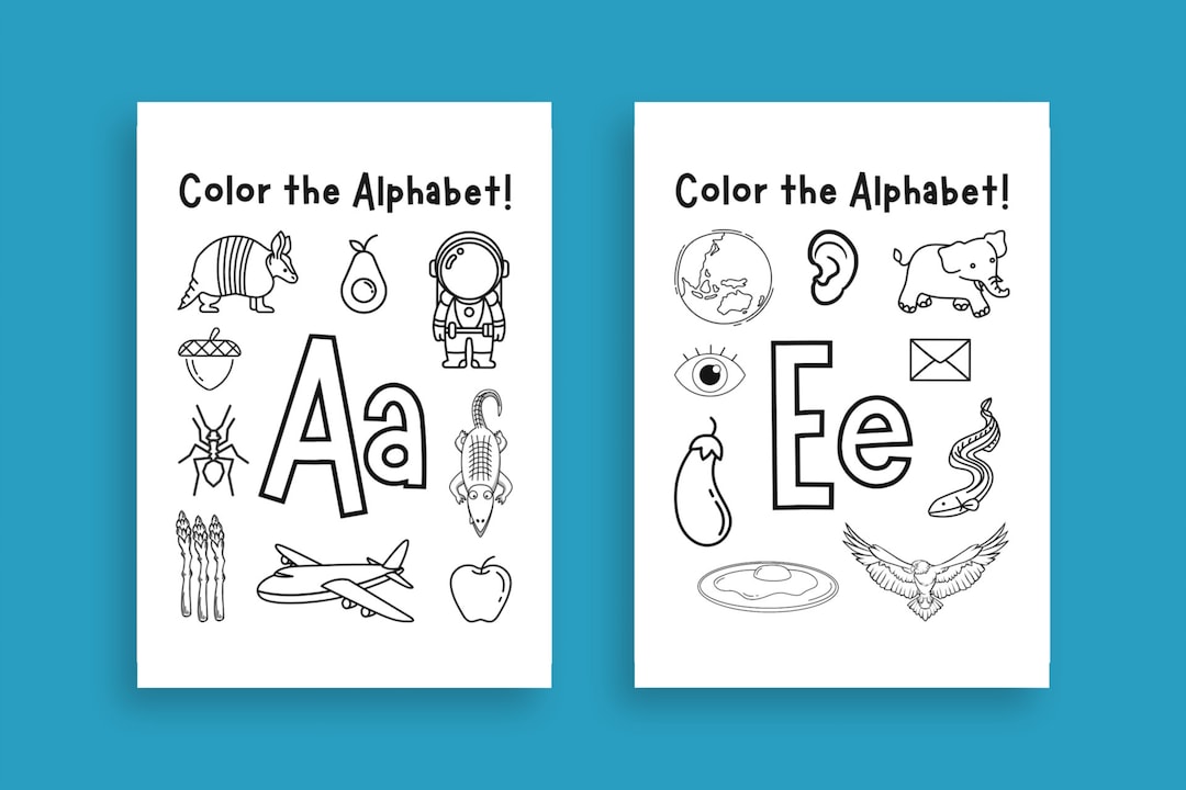 Alphabet Coloring Pages Vowels AEIOU Only Color the - Etsy