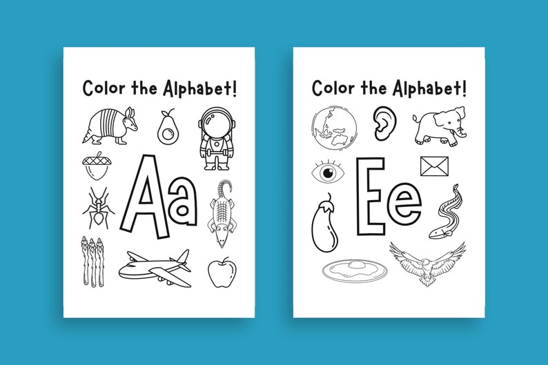 Alphabet Coloring Pages Vowels AEIOU Only Color the - Etsy