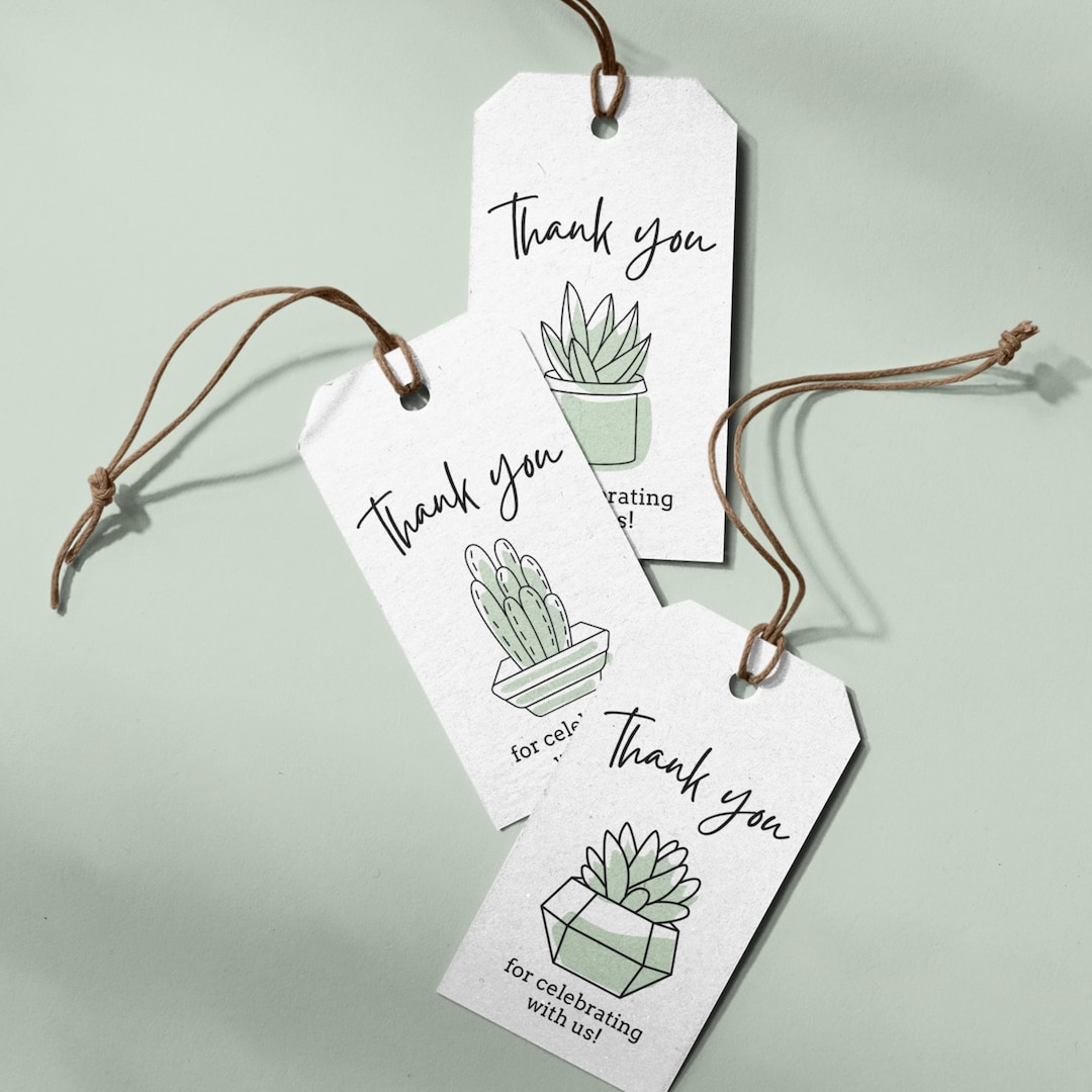 Succulent Favor Tags | Boho Bridal, Baby Shower (digital Download) - Etsy