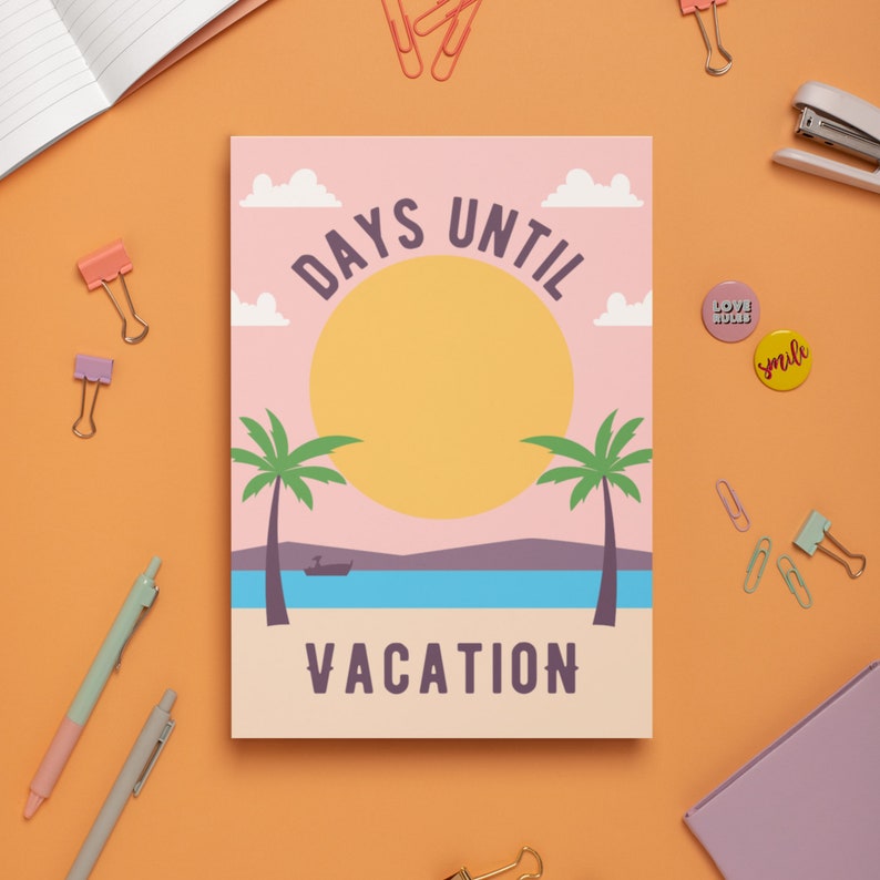 Vacation Countdown Calendar | Fill in | Beach Palm Tree | Printable ...