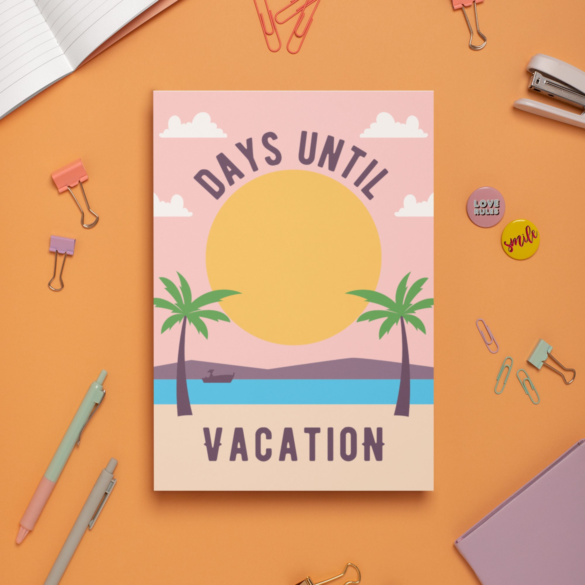 Vacation Countdown | Printable Countdown Calendar | Fill in | PDF | Sun ...