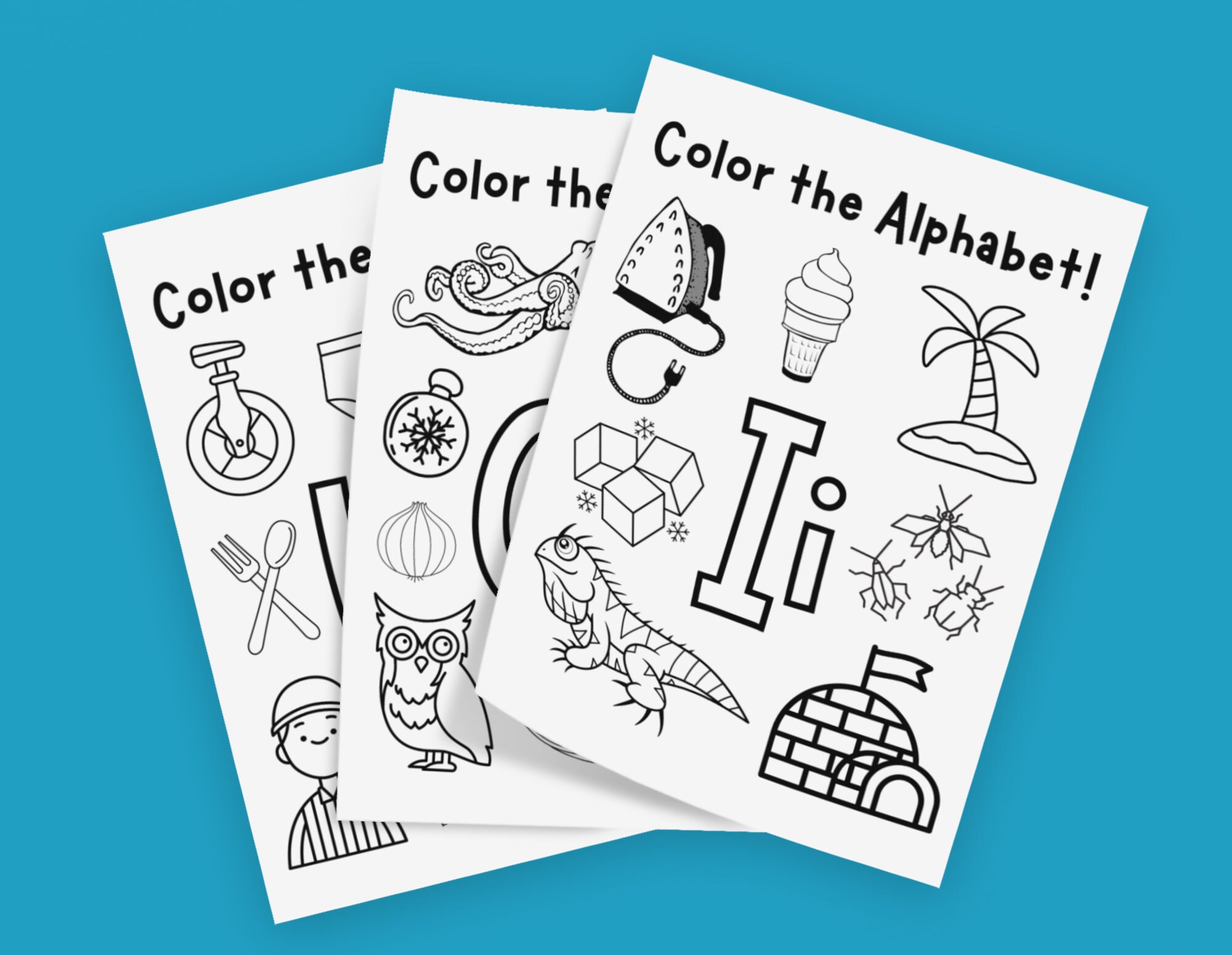 Alphabet Coloring Pages | Vowels A E I O U | Printable (PDF) - Etsy