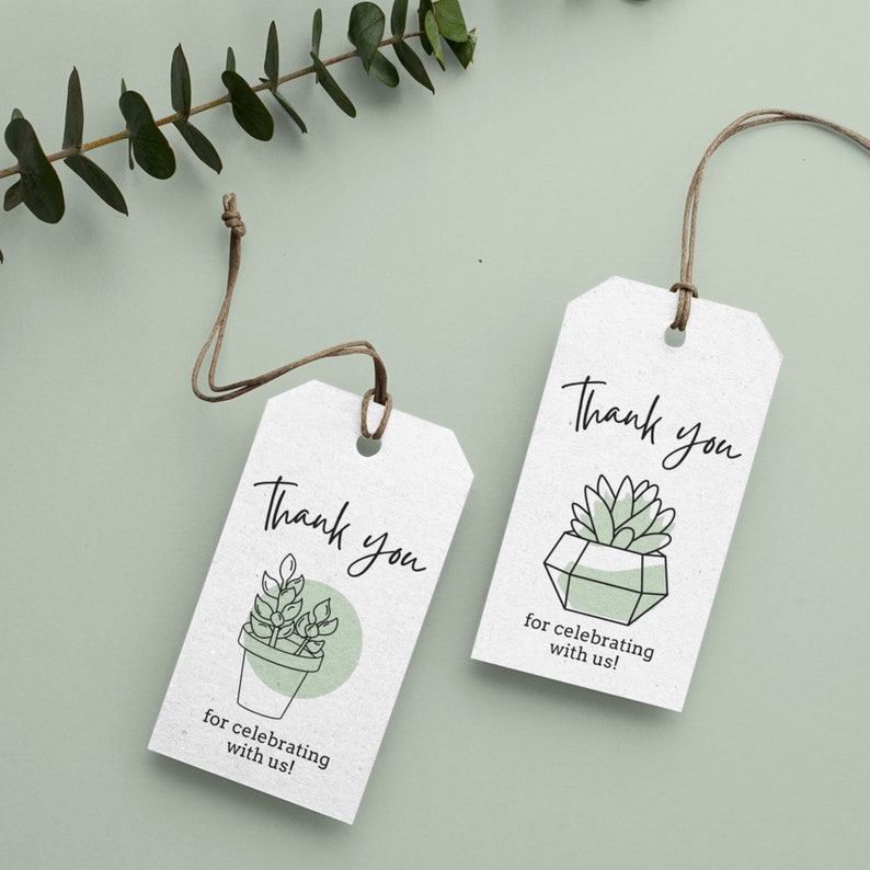 Succulent Favor Tags | Boho Bridal, Baby Shower (digital Download) - Etsy