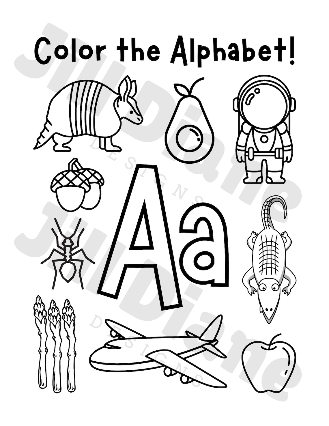 Alphabet Coloring Pages Vowels AEIOU Only Color the Alphabet Preschool ...