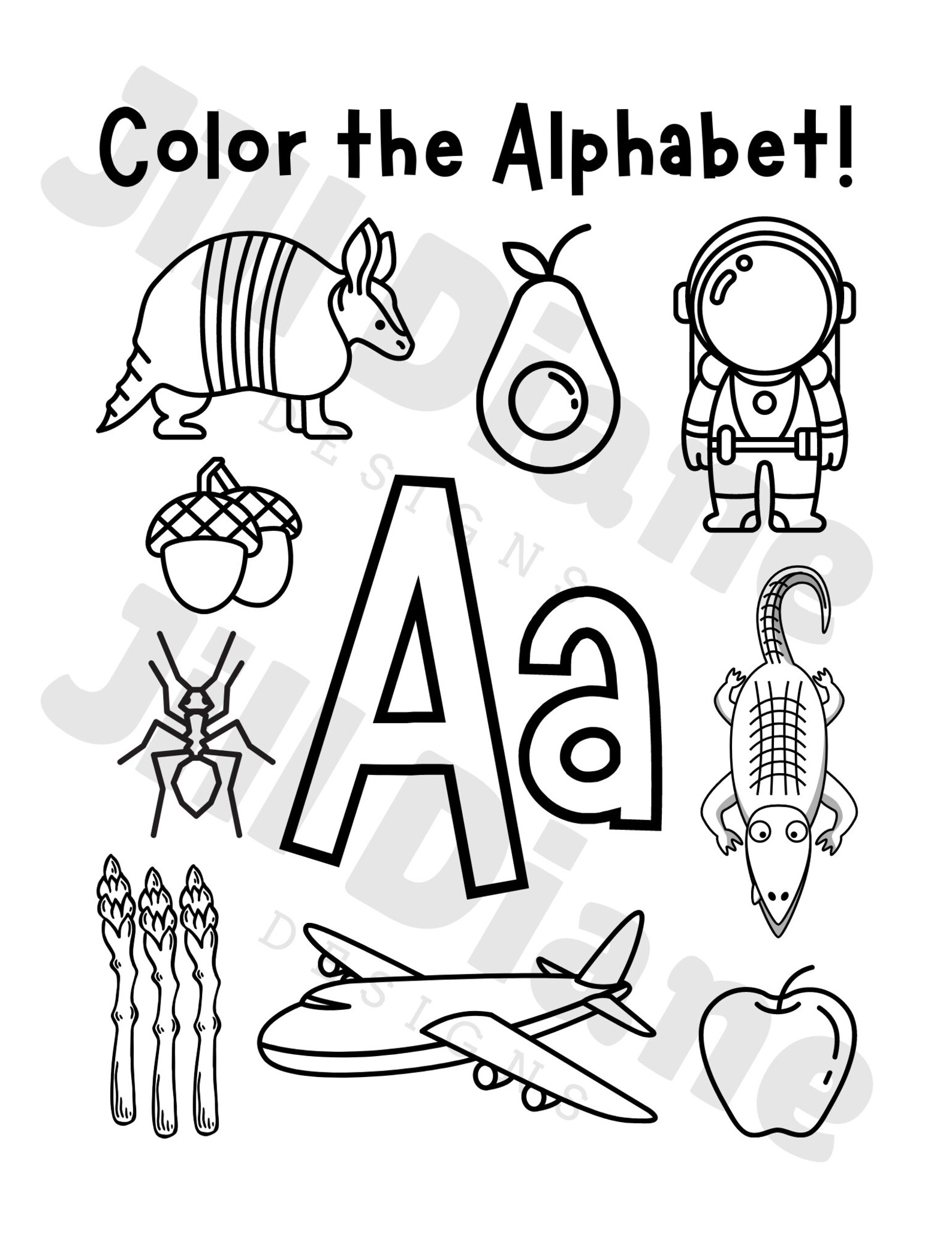 Alphabet Coloring Pages | Vowels AEIOU Only | Color the Alphabet ...