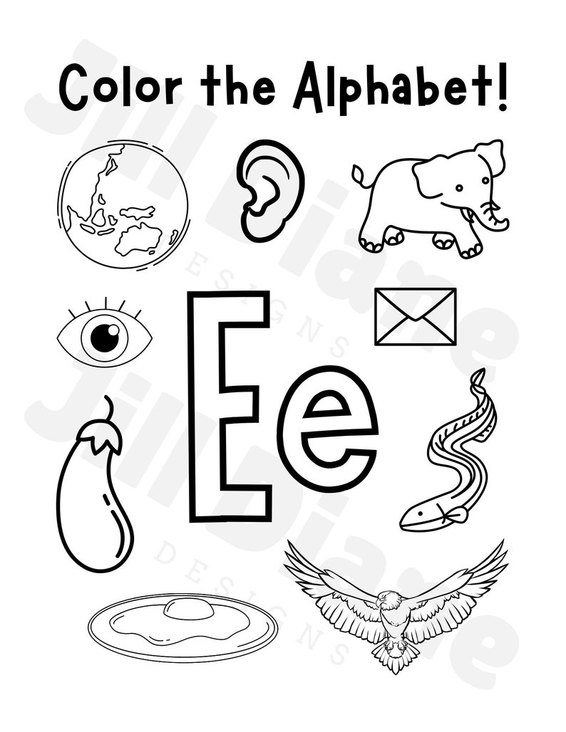 Alphabet Coloring Pages Vowels AEIOU Only Color the - Etsy
