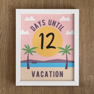 Vacation Countdown Calendar | Fill in | Beach Palm Tree | Printable ...