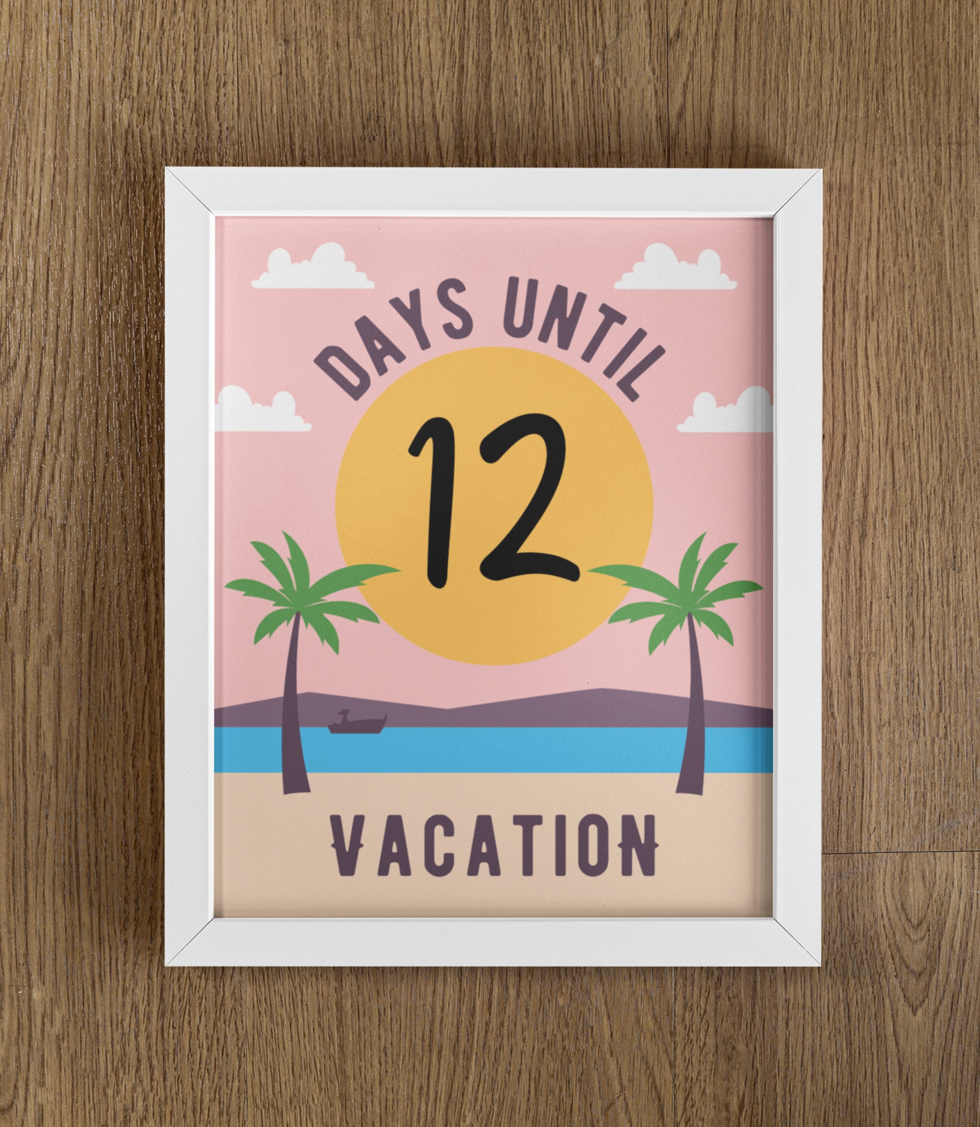 Vacation Countdown Calendar | Fill in | Beach Palm Tree | Printable ...