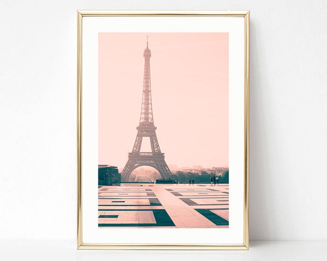 Blush pink wall art Paris prints travel photography Paris | Etsy