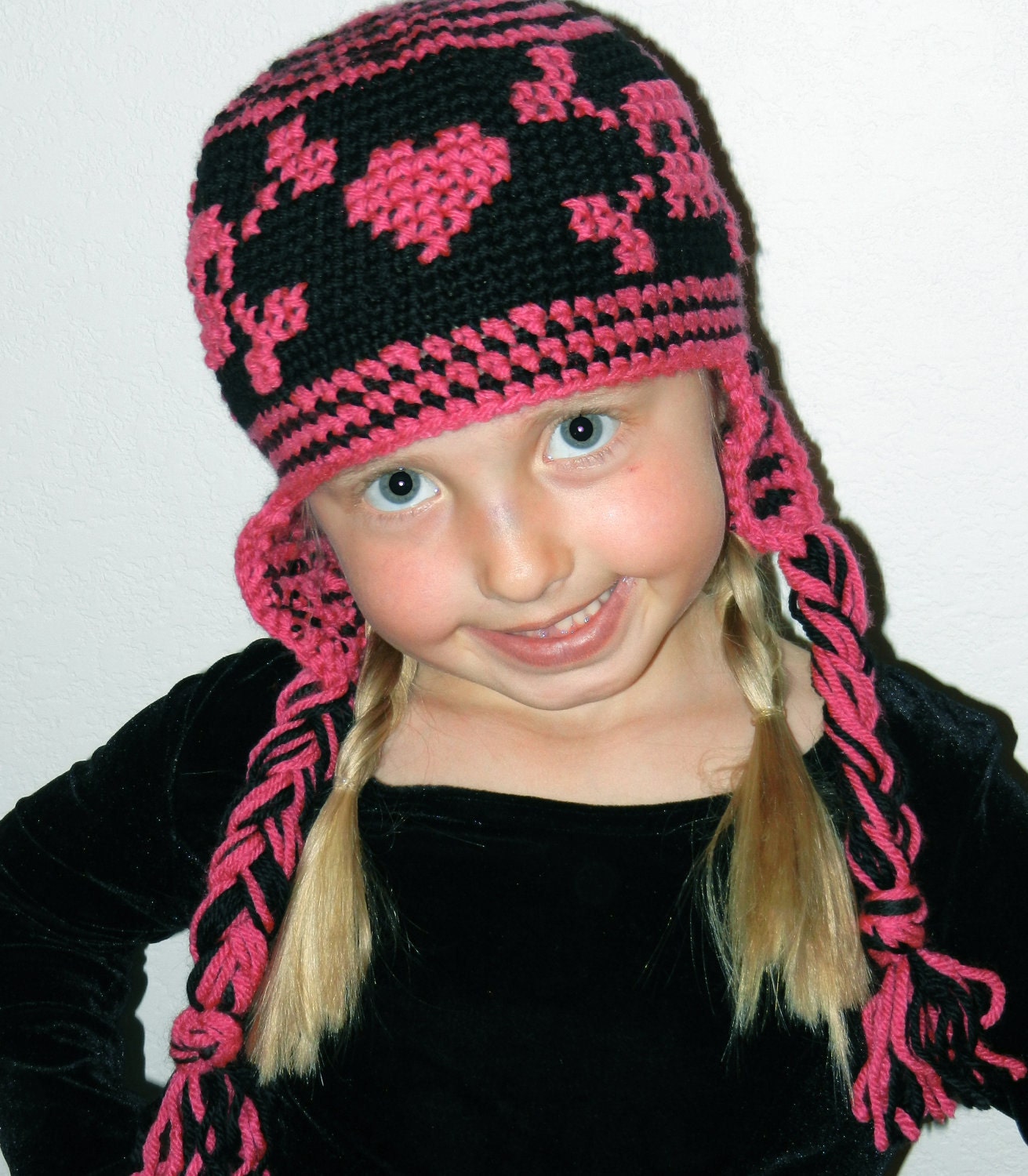 Crochet Hat Pattern Girl Skull Crochet Hat Pattern Instant - Etsy
