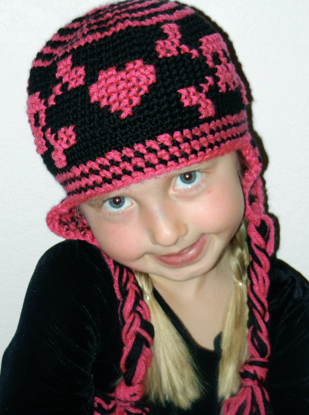 Crochet Pattern - Girls Skull Crochet Hat Pattern, Quick and Easy ...
