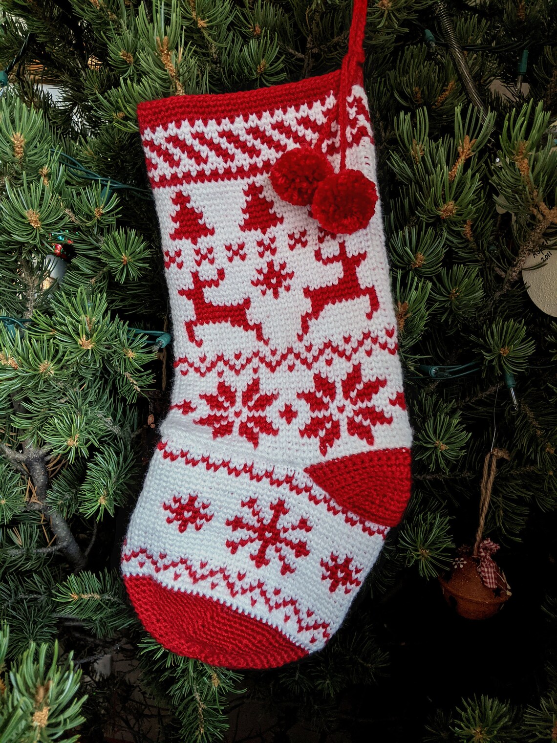 Fair Isle Crochet Stocking Pattern Instant Download | Etsy