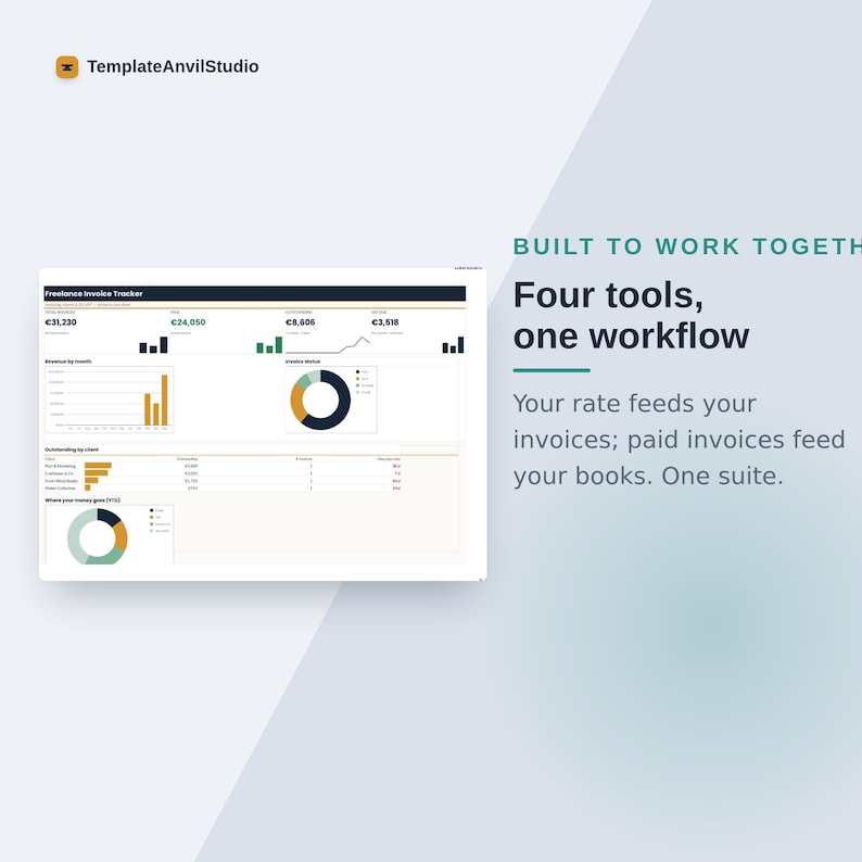 Invoice Tracker, Bookkeeping & Client CRM Bundle - Rate Calculator ...