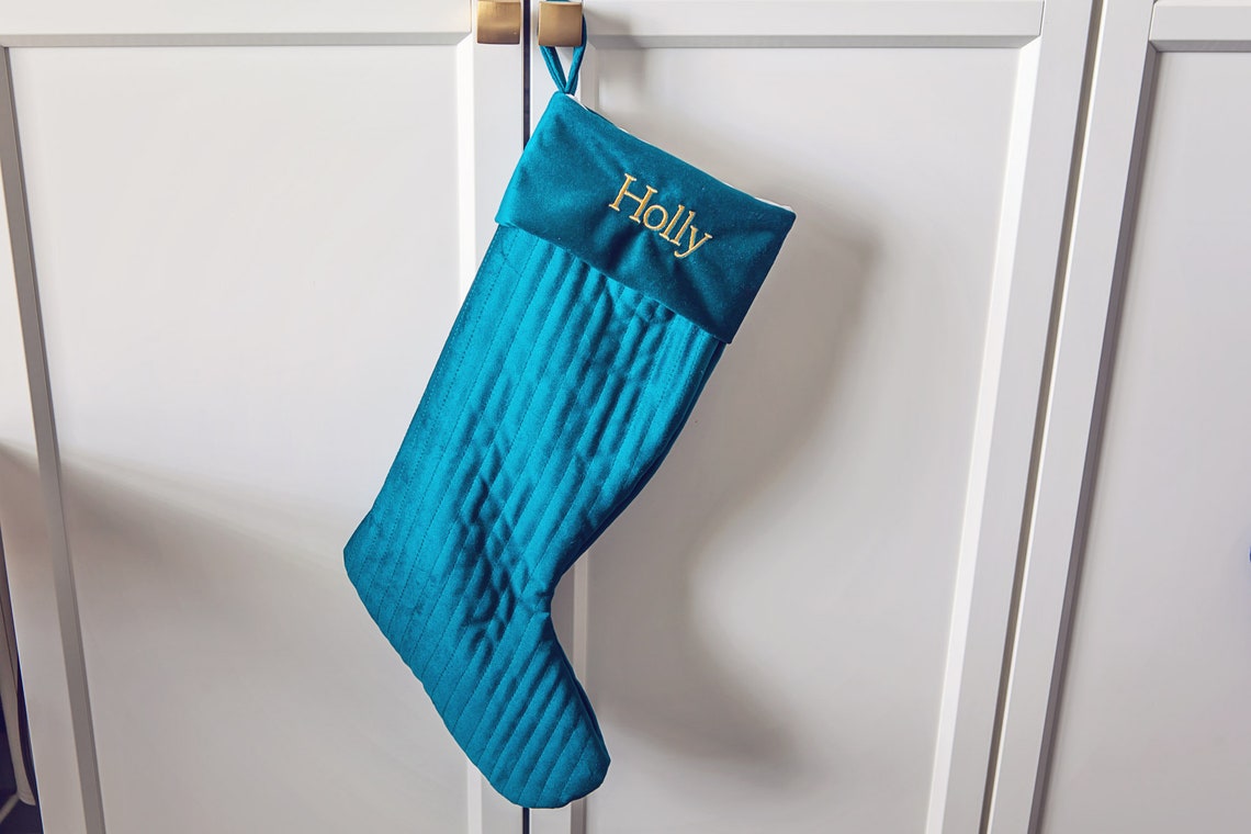 Custom Large Velvet Christmas Stocking Monogrammed / | Etsy