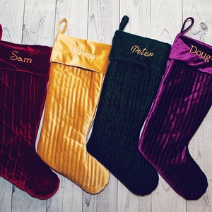 Custom Large Velvet Christmas Stocking Monogrammed / Embroidered ...