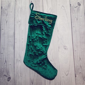 Custom Large Velvet Christmas Stocking Monogrammed / Embroidered ...