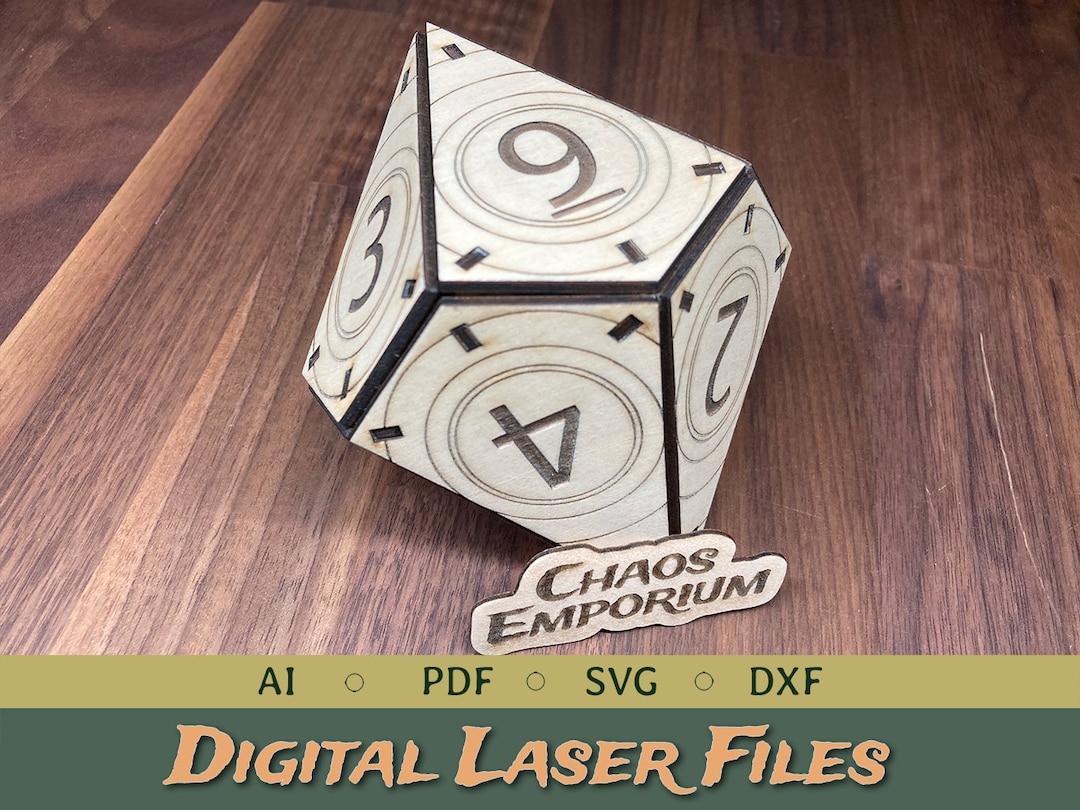 73mm Giant Dodecahedron D10 FILES | DIGITAL Files for Laser Cutting ...