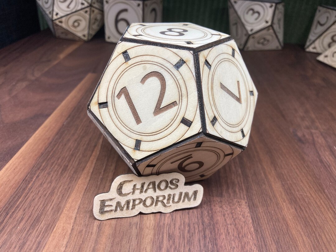 90mm Giant Wooden D12, Large Number Dice | Kit or Assembled ...