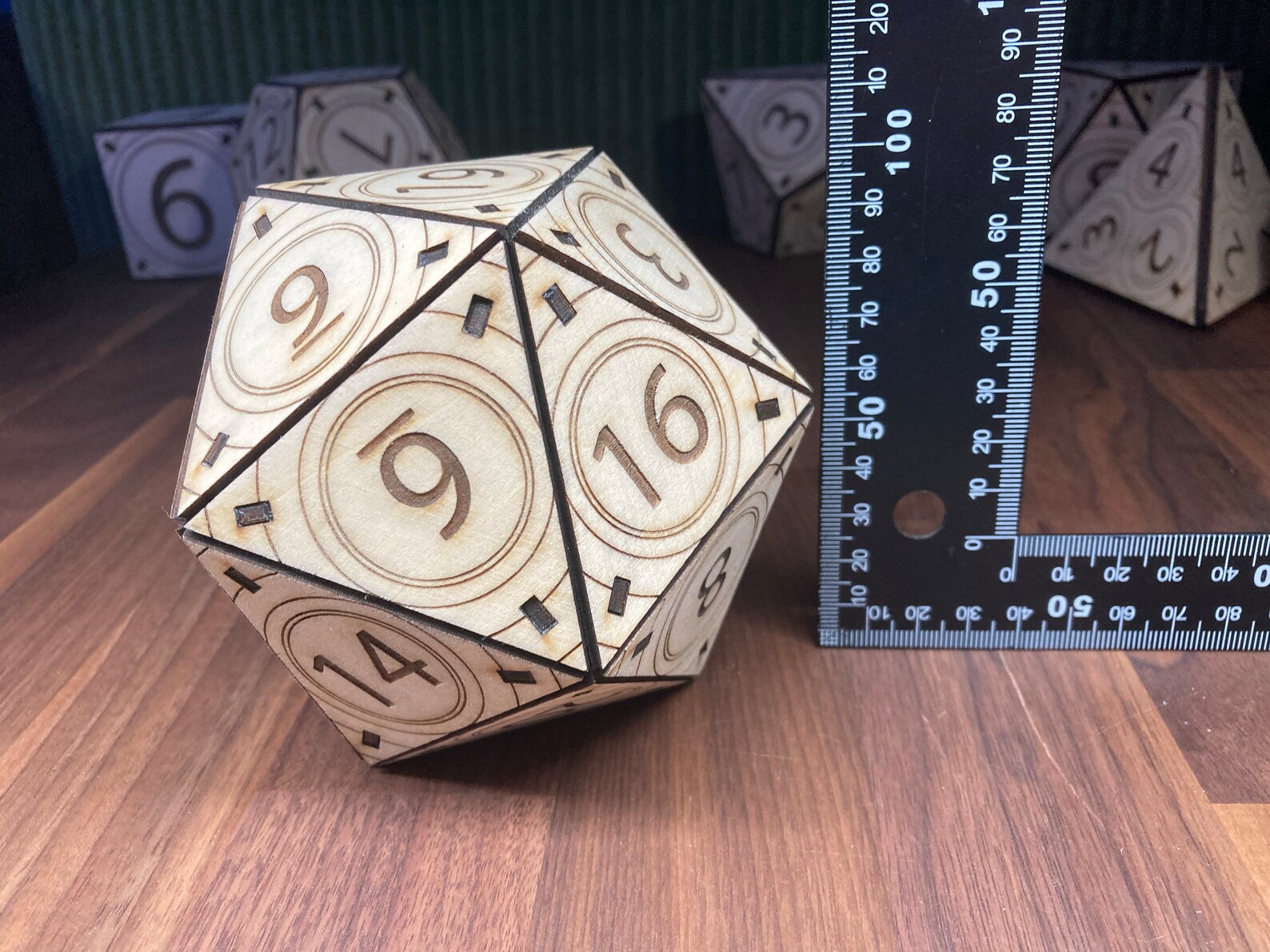 100mm Giant Wooden D20, Large Number Dice | Kit or Assembled ...