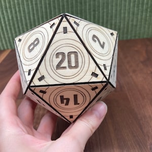 100mm Giant Wooden D20, Large Number Dice | Kit or Assembled ...