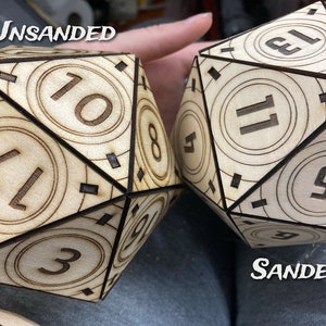 100mm Giant Wooden D20, Large Number Dice | Kit or Assembled ...