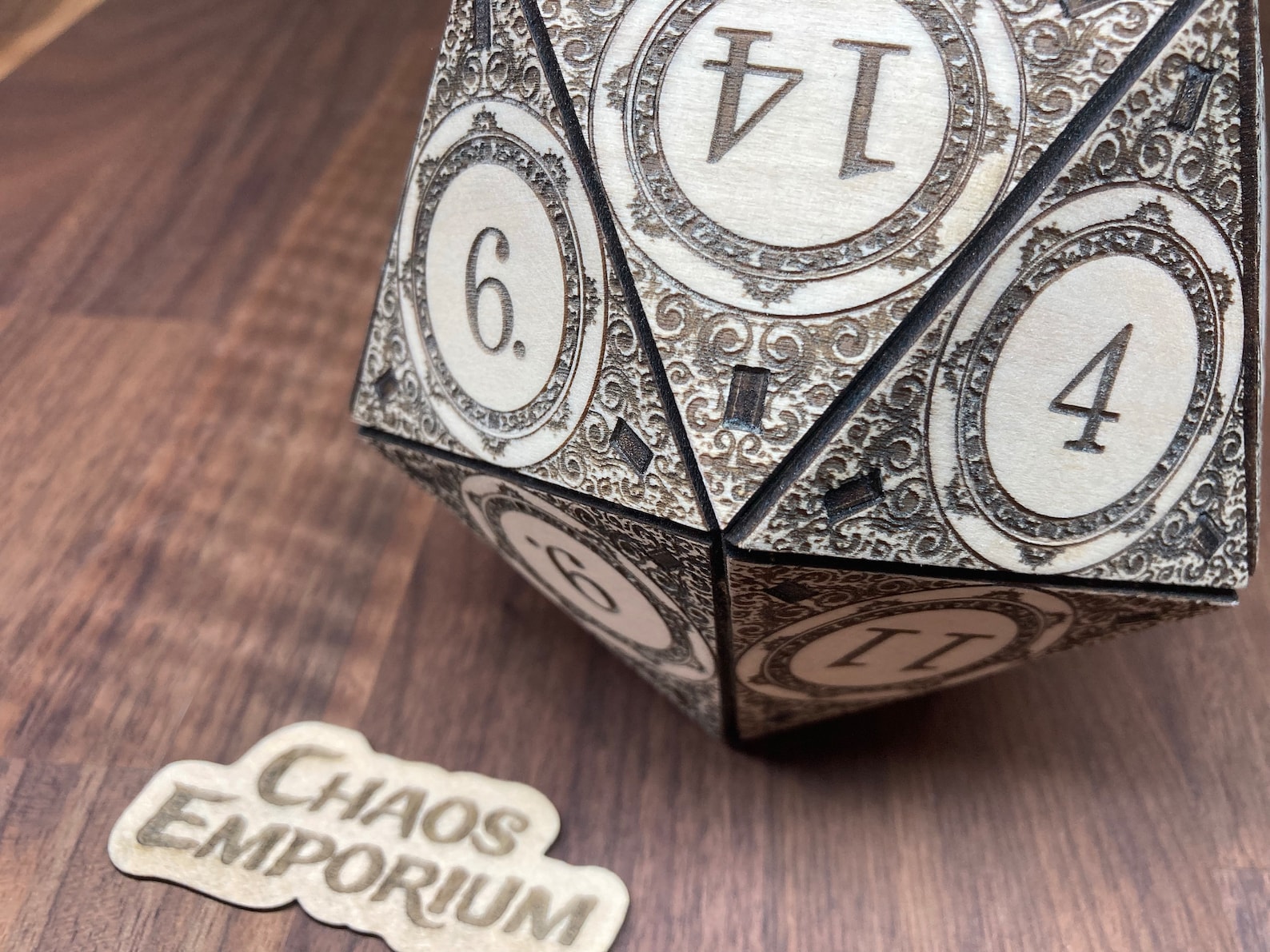 100mm Giant Wooden D20, Large Number Dice | Kit or Assembled ...