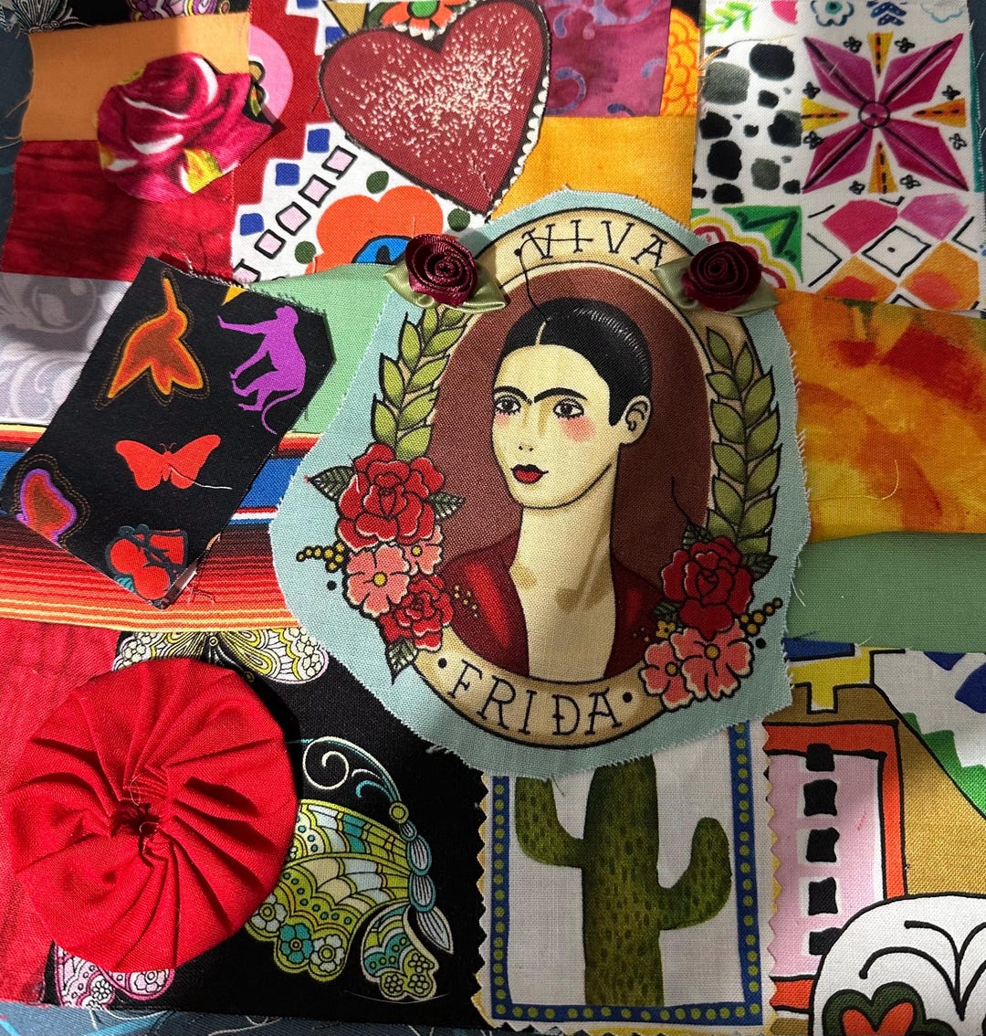 Latino Themed Slow Stitch or Junk Journal Kit - Frida Kahlo Kit. It ...