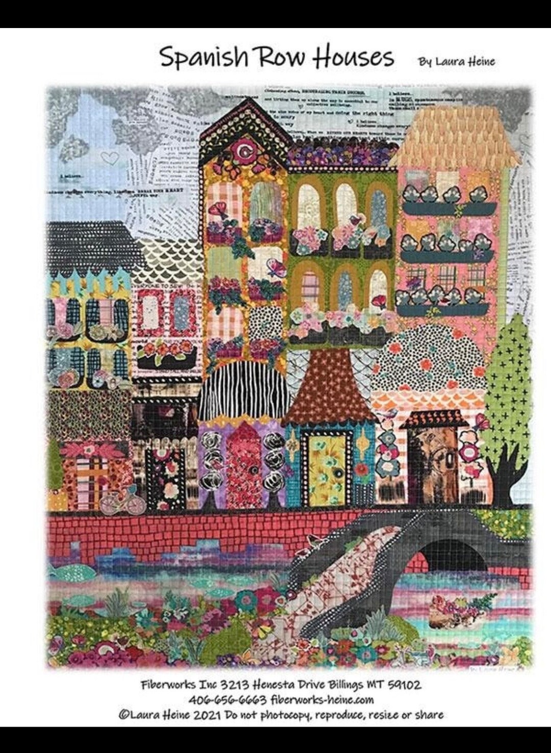 Spanish Row Houses Collage Quilt Pattern by Laura Heine by Fiberworks ...