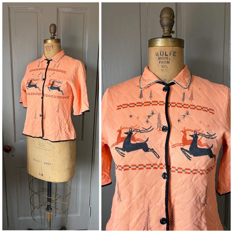 Vintage Deer Print Jacket - Etsy