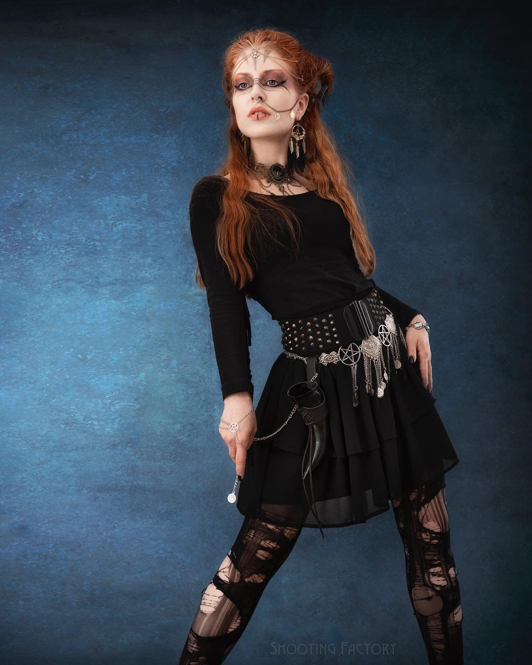 Silver Belt Belly Dance Cross Pentagram 666 - Etsy