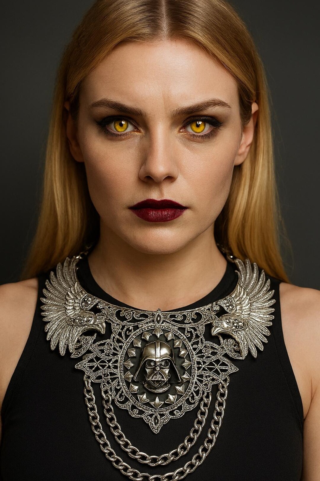 Star Wars Spikes Darth Vader Silver Lace Breastplate Necklace - Etsy