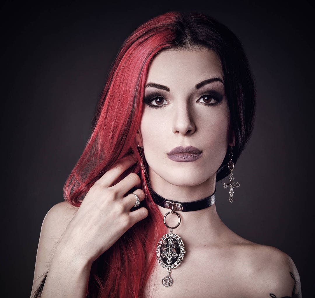 Necklace Leather Heart Silver Crucifix Naked 666 Pentagram 666 - Etsy