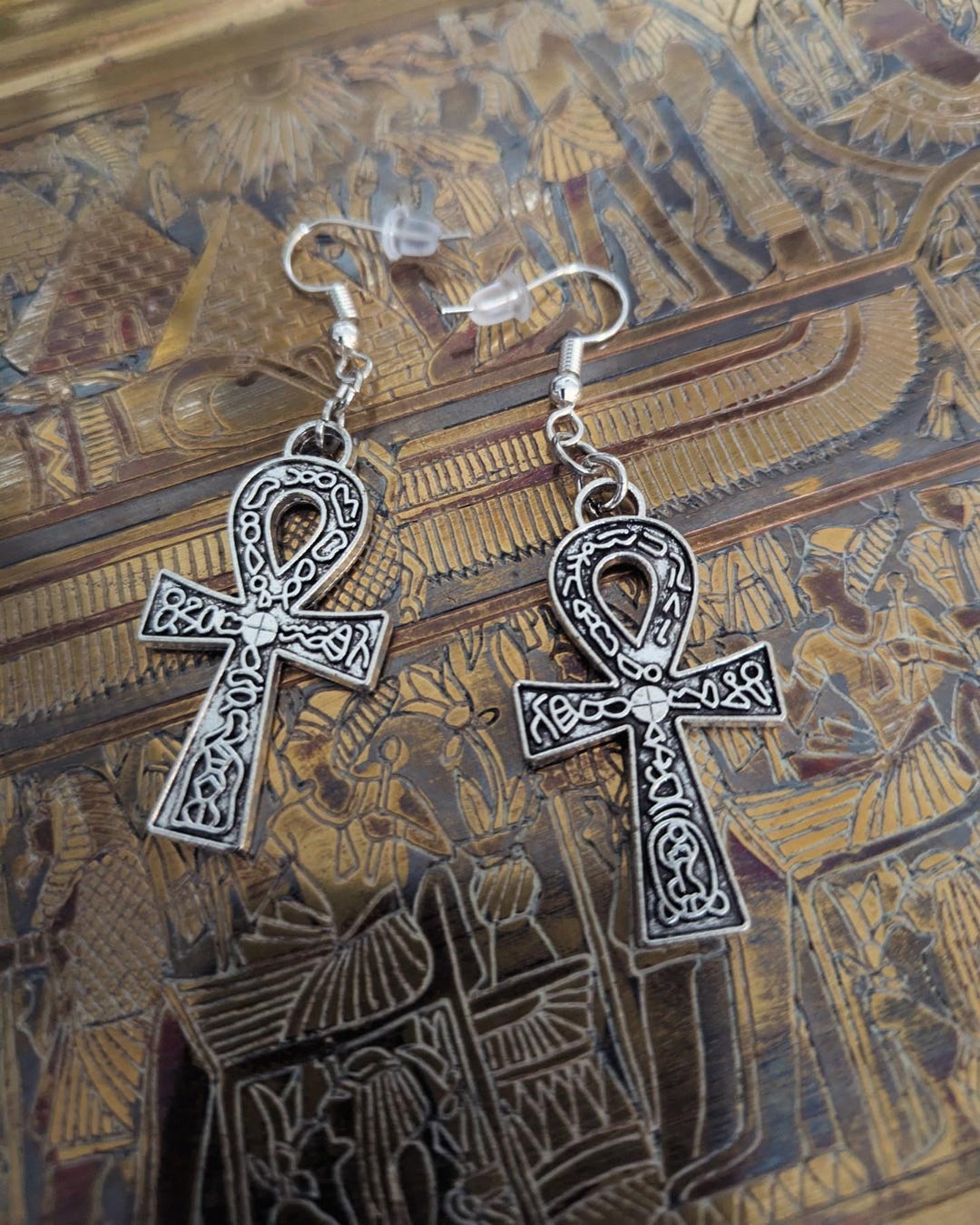 Silver Goth Ankh Egypt Earrings - Etsy