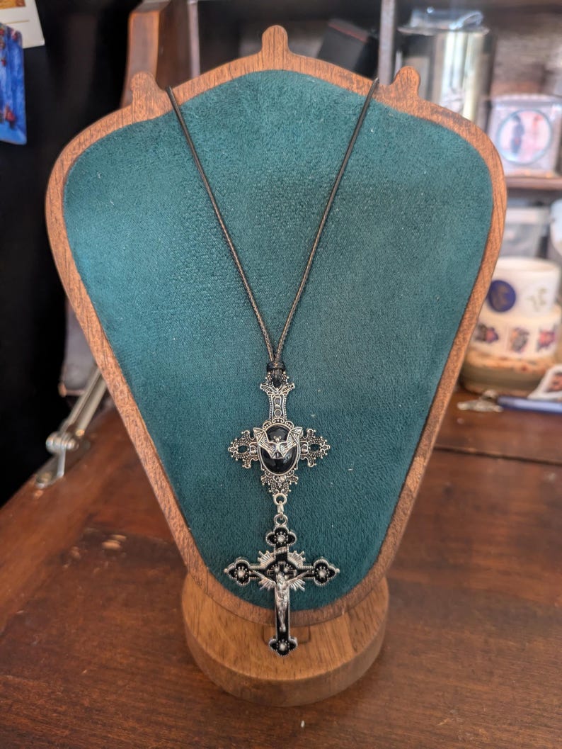 Gothic Inverted Bat Cross Necklace - Etsy
