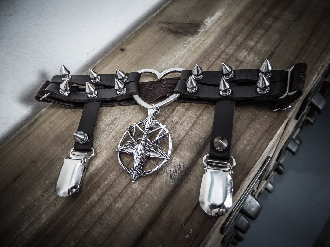 Dark Brown Pentagram Garter 666 Baphomet 666 - Etsy