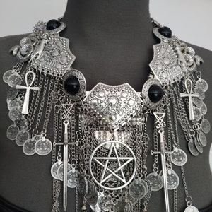 Silver Belt Tribal Belly Dance Pentagram Gothic Snake Ankh - Etsy