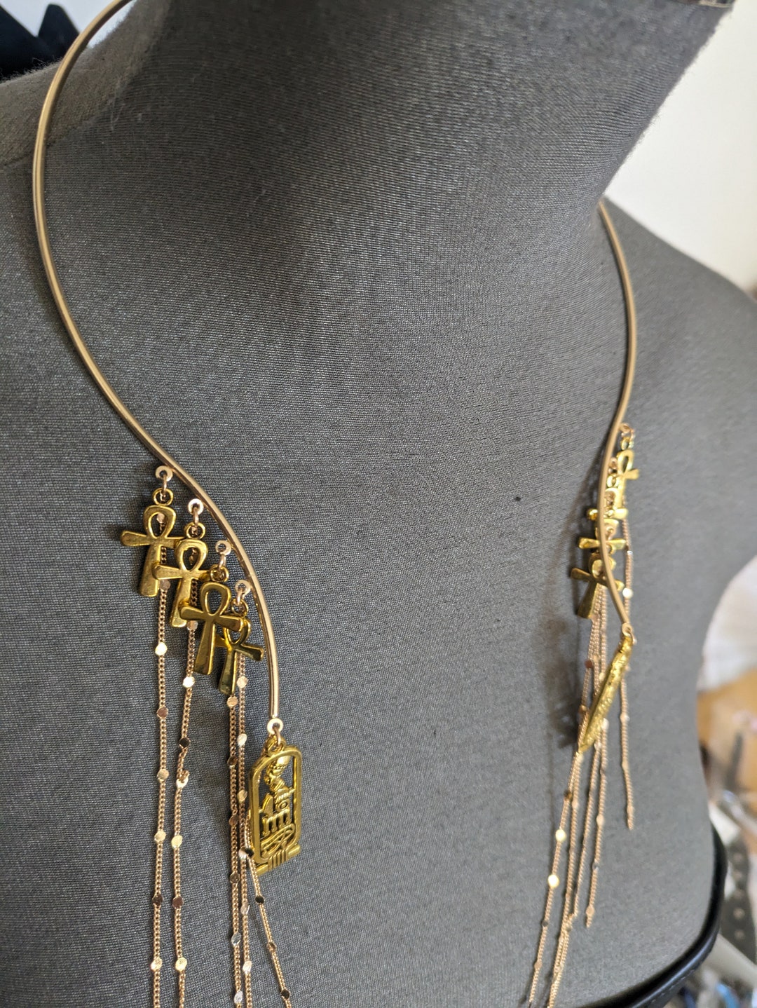 Gold Goth Ankh Egypt Chain Necklace - Etsy