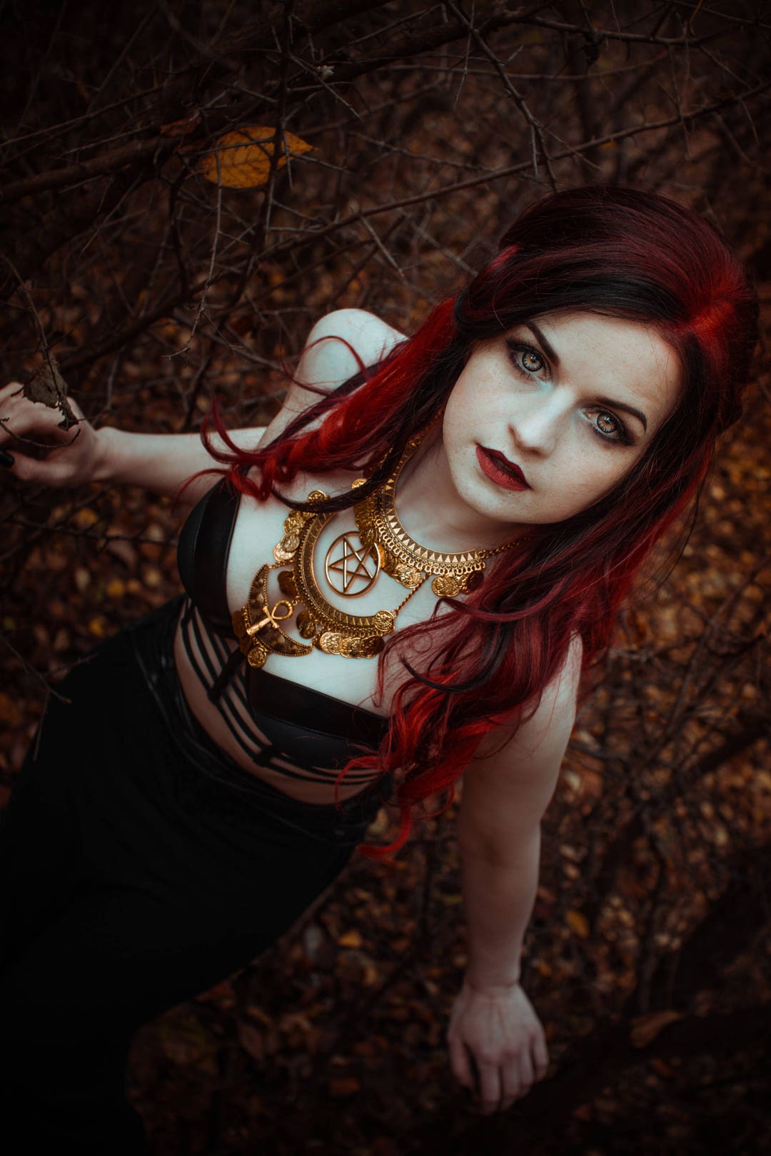 Collar Maxi Gold Plastron Cross Pentagram 666 Ankh 666 - Etsy