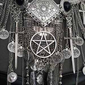 Silver Belt Tribal Belly Dance Pentagram Gothic Snake Ankh - Etsy