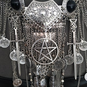 Silver Belt Tribal Belly Dance Pentagram Gothic Snake Ankh - Etsy