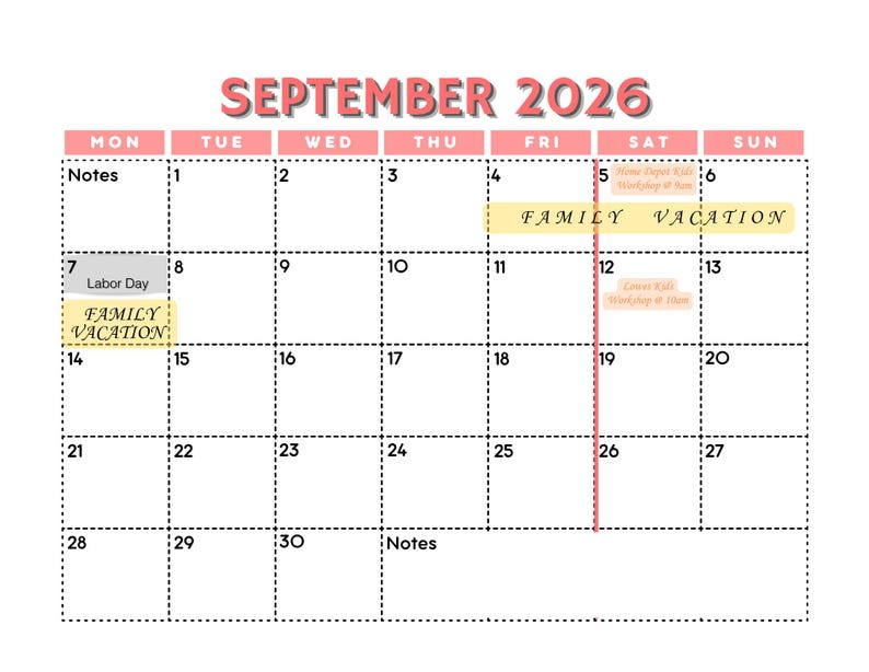 2026 Summer Planning Calendar Template - Etsy Canada