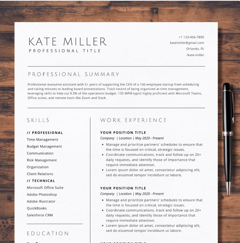 ATS Friendly Resume Template: Google Employee Designed, Job Screening ...