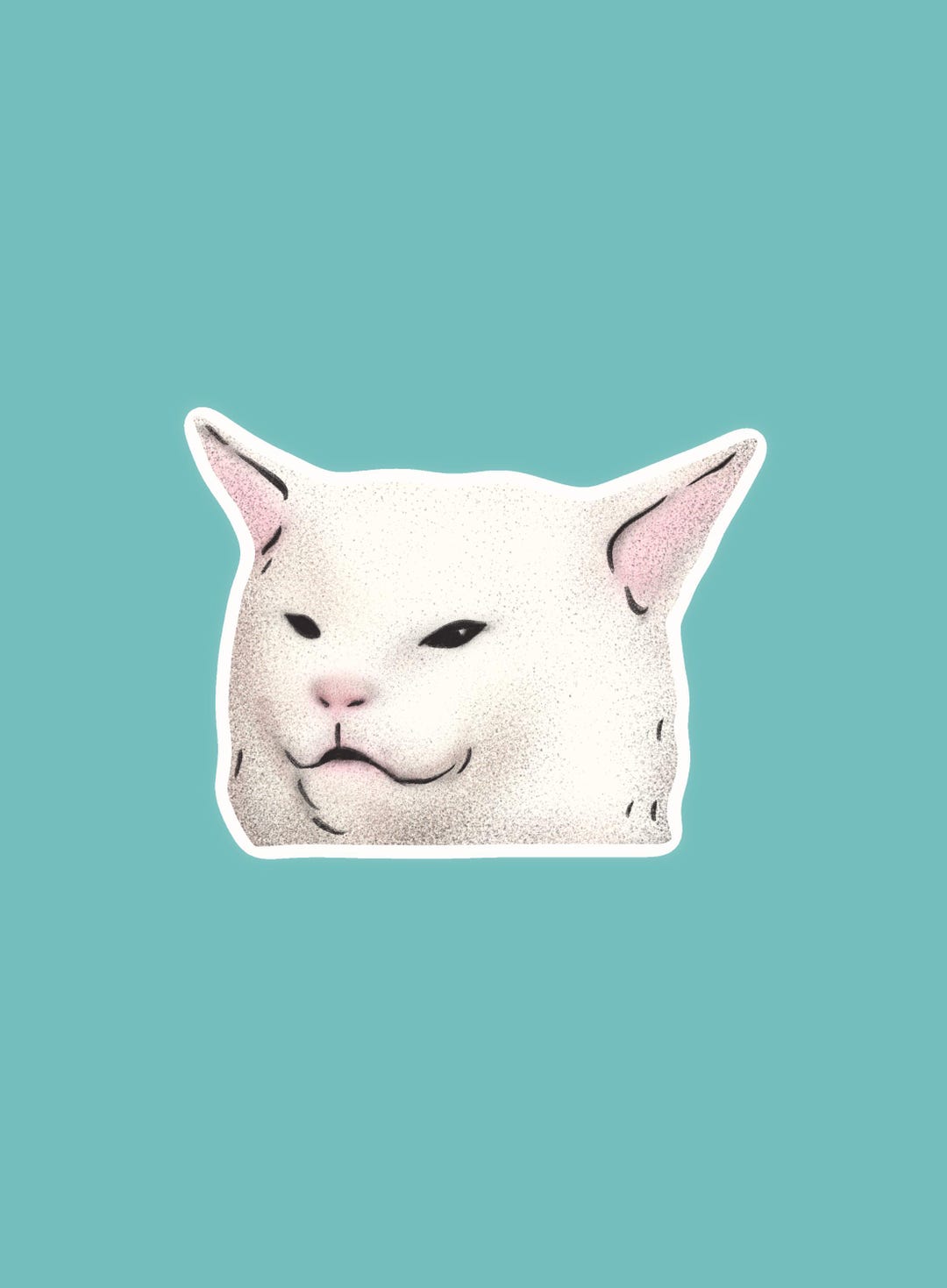 Smudge Cat Dinner Meme Sticker - Etsy