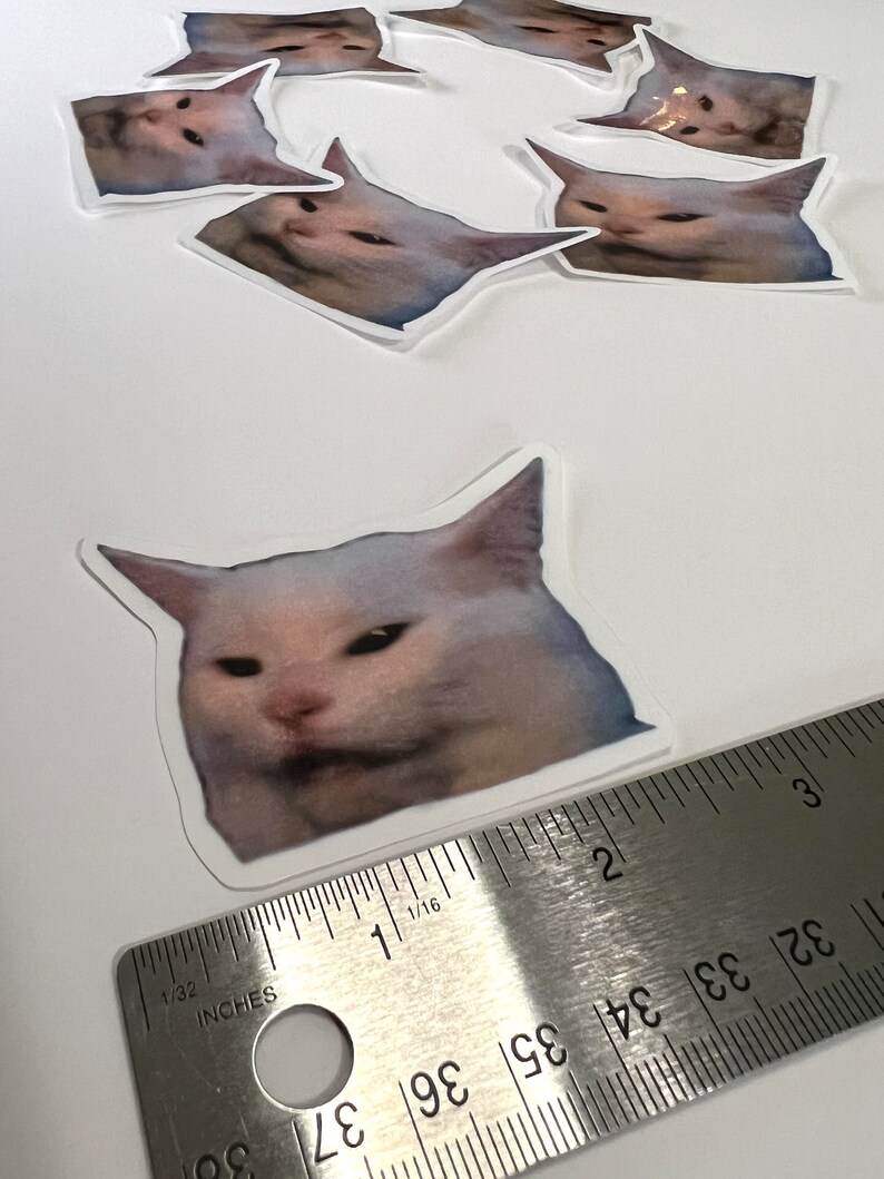 Smudge Cat Dinner Meme Sticker - Etsy