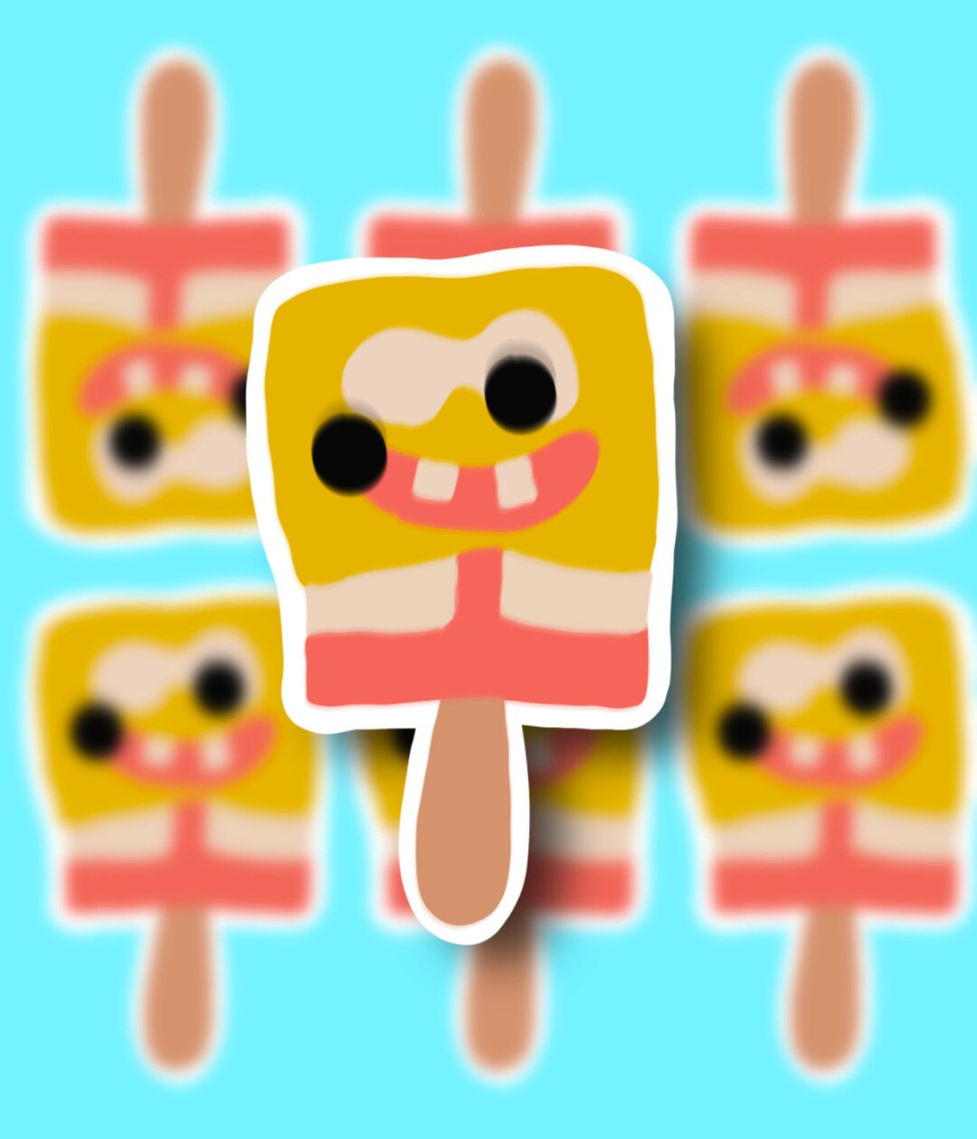 Spongebob Popsicle Sticker - Etsy