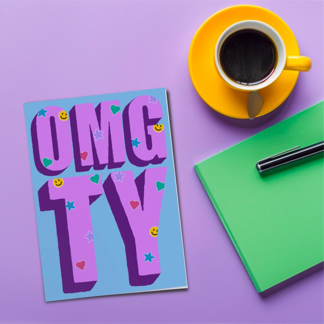 OMG TY Greeting Card - Thank You Card - Etsy