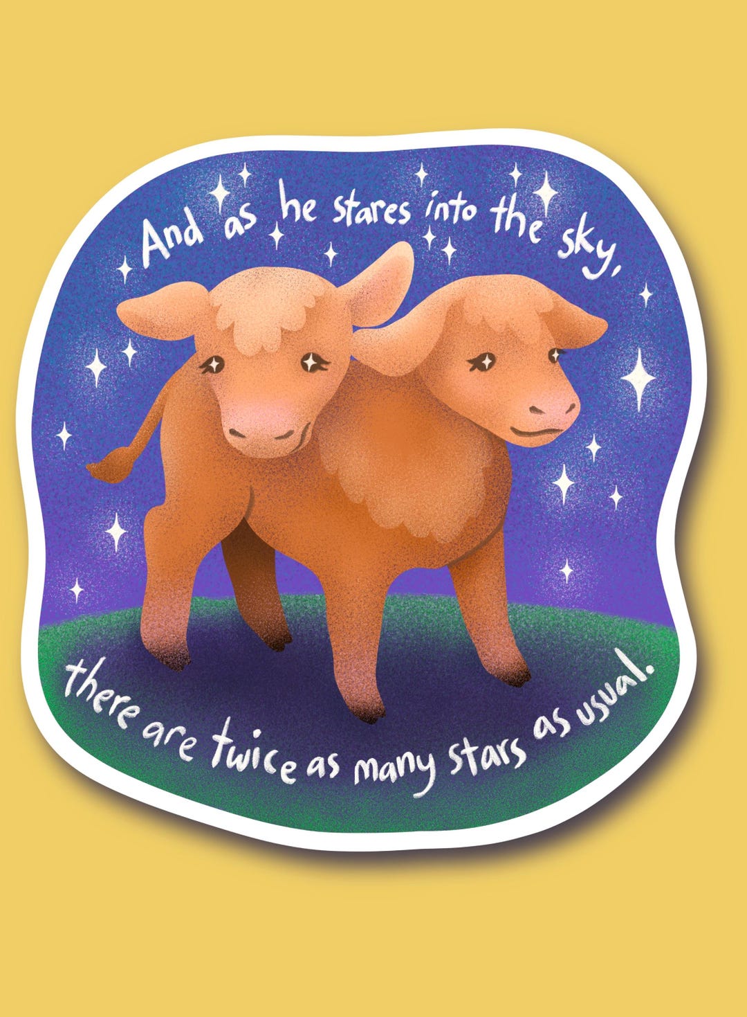 Two-headed Calf Poem Sticker, 3” - Etsy