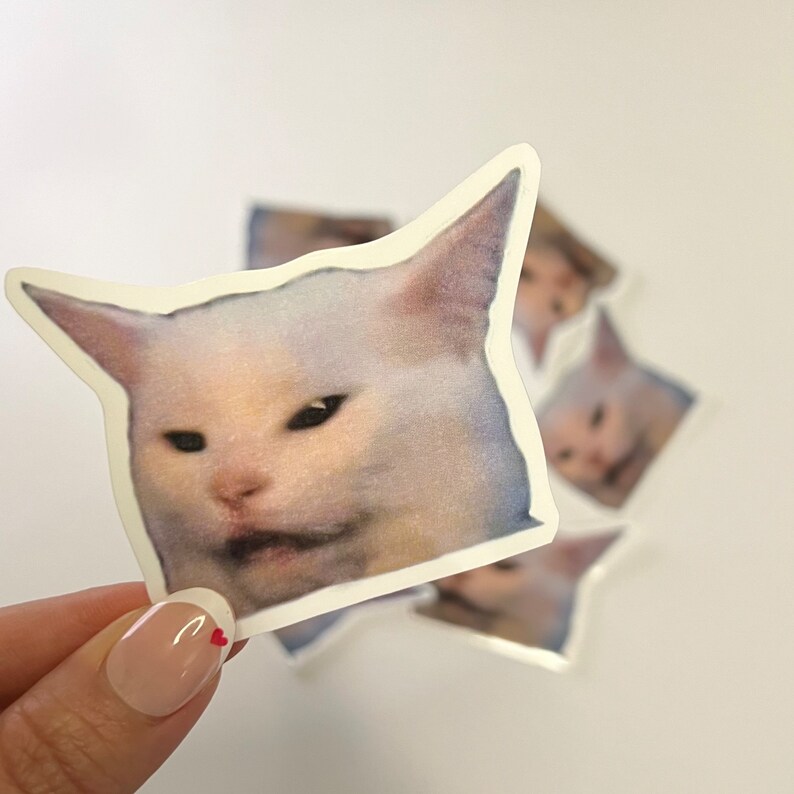 Smudge Cat Dinner Meme Sticker - Etsy