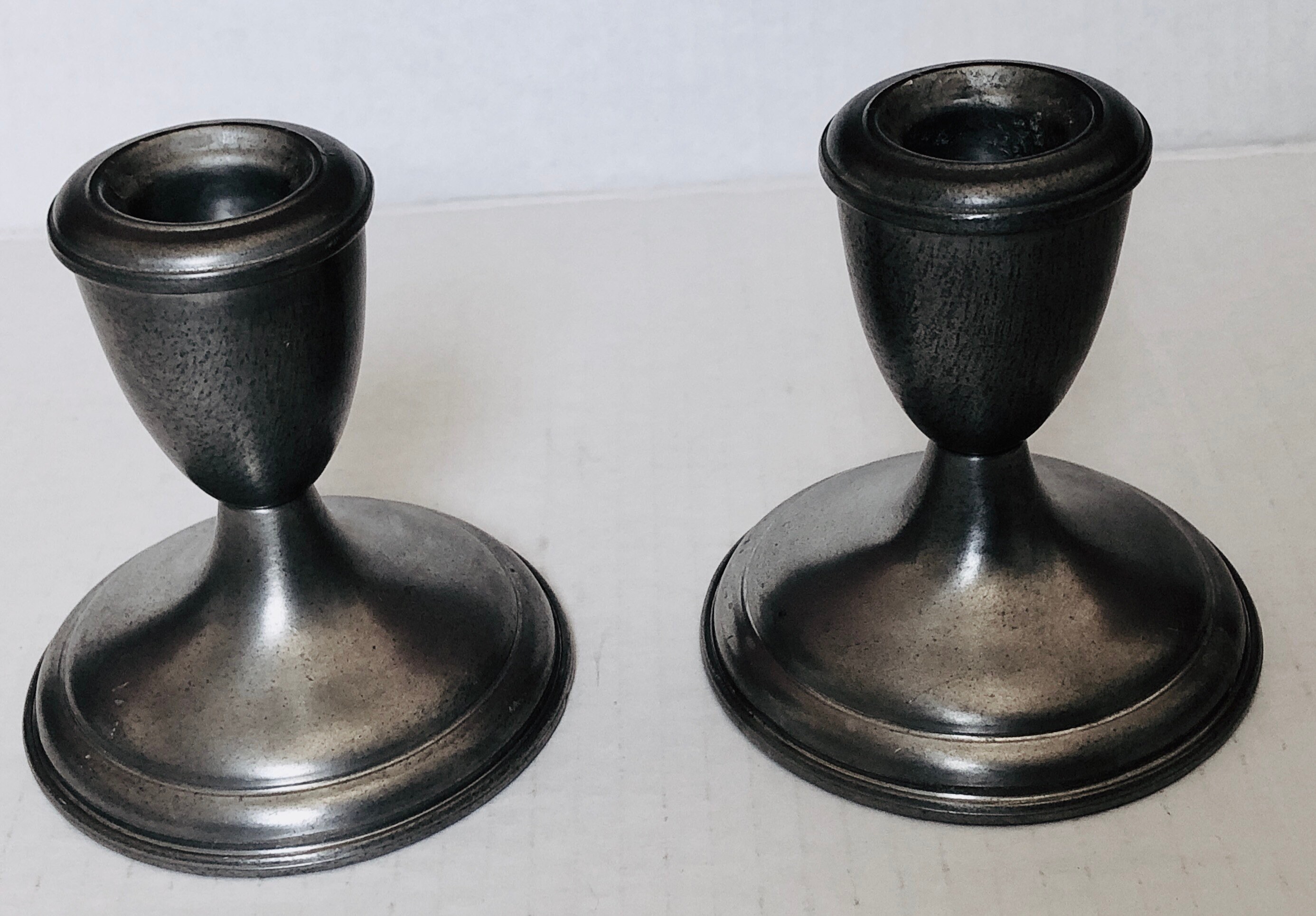 Empire Candlestick Candle Holders PAIR Set Vintage Weighted Pewter 780 ...